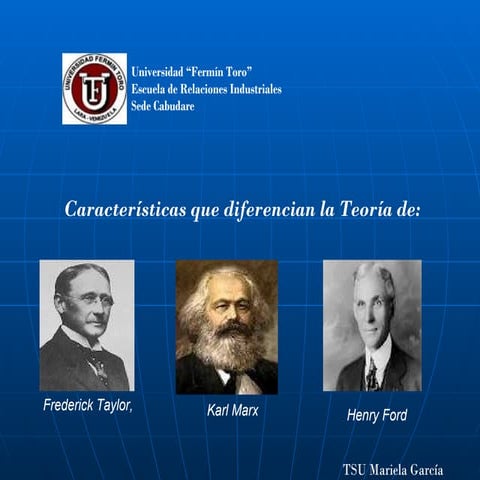 Caracteristecas de la teoria de taylor, marx y ford | PPT