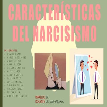 Características del narcisismo exposición Humanismo Integral II | PPTX