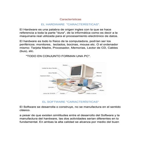 Caracteristicas de software y del hardware | PDF
