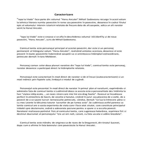 Caracterizare | DOCX