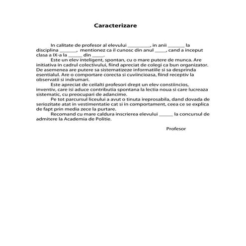 Caracterizare | PDF