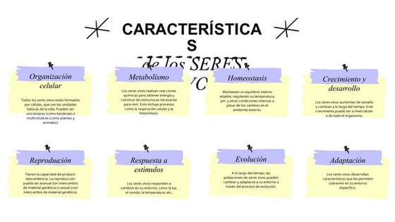 Cuadro de caracteristicas de los seres vivos | PPT