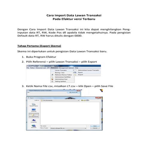 Cara import data lawan transaksi | PDF
