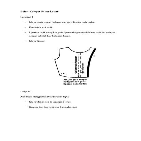 Cara jahit belah kelepet sama lebar | DOC