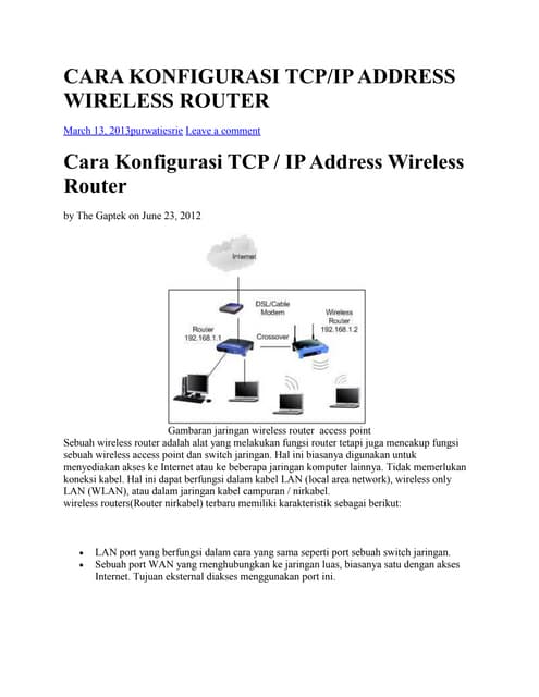 Cara konfigurasi access point tp - link | PPTX