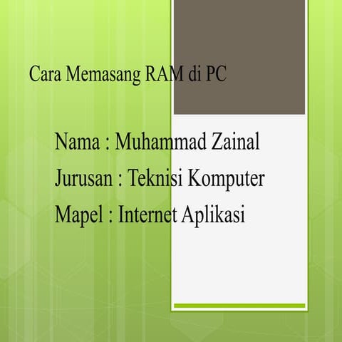Cara memasang RAM di pc | PPT