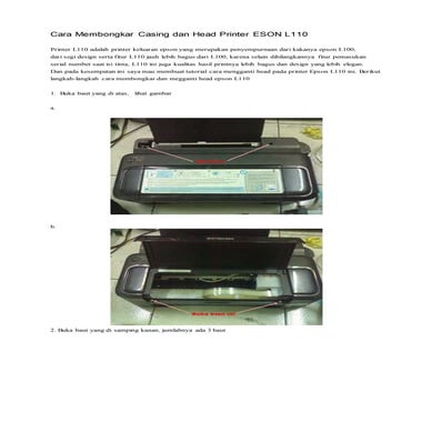 Cara membongkar casing printer eson l110 | DOCX