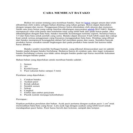Cara membuat batako | DOCX