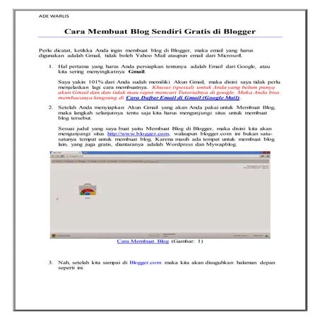 Cara membuat blog sederhana | PPTX