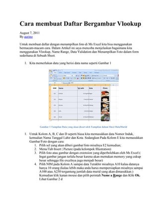 Cara Membuat Daftar Bergambar Vlookup | PDF