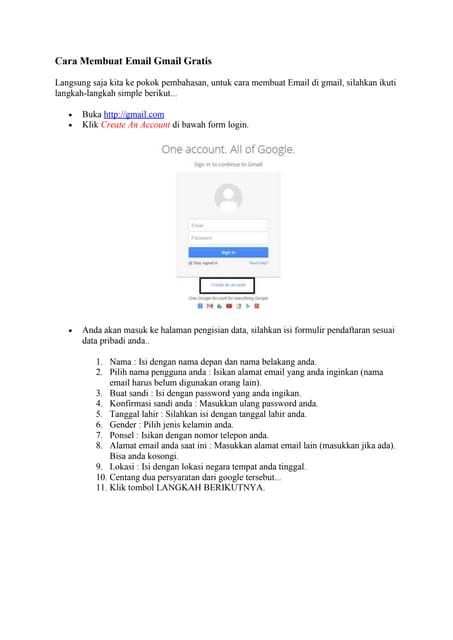 Cara Membuat Gmail | PPTX