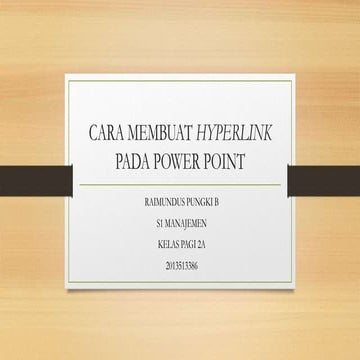 Cara membuat hyperlink pada power point | PPTX