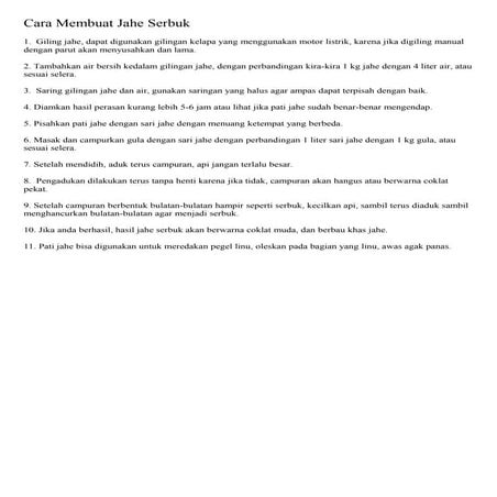 Cara Membuat Jahe Instan | DOC