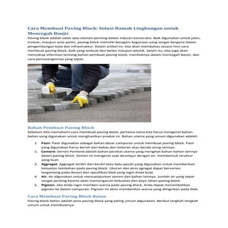 Cara Membuat Paving Block Dengan Mudah | PDF