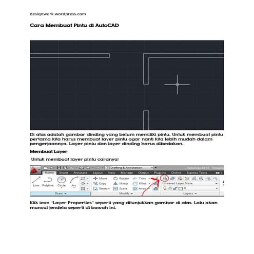 Cara membuat pintu di autocad | PDF