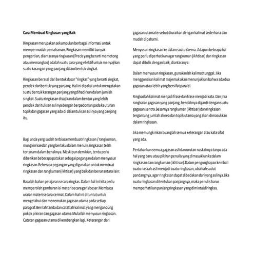 Cara membuat ringkasan yang baik | DOCX