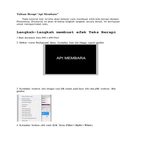 Cara membuat tulisan api | DOCX
