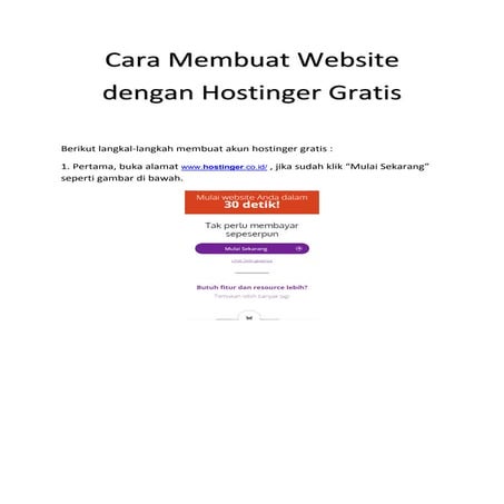 Cara membuat website dengan hostinger gratis | PDF