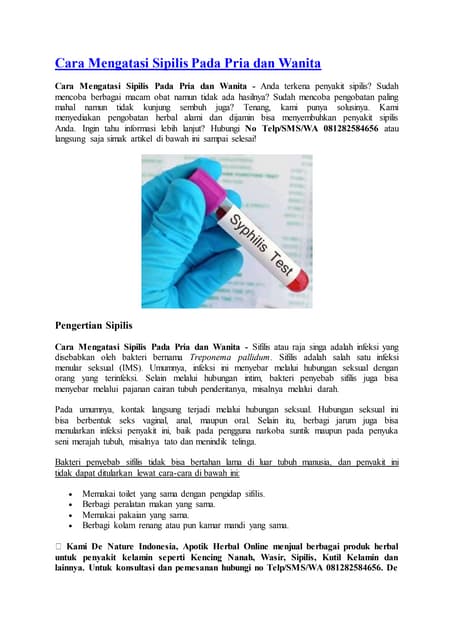 Cara mengatasi sipilis pada pria dan wanita | PDF Cara mengatasi sipilis pada pria dan wanita | PDF