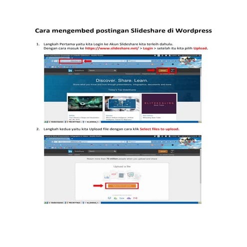 Cara mengembed postingan Slideshare di Wordpress | PDF