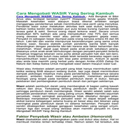 Wasir stadium 3 bisa sembuh sendiri gak | PDF