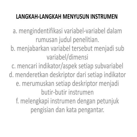 Cara menyusun instrumen | PPTX