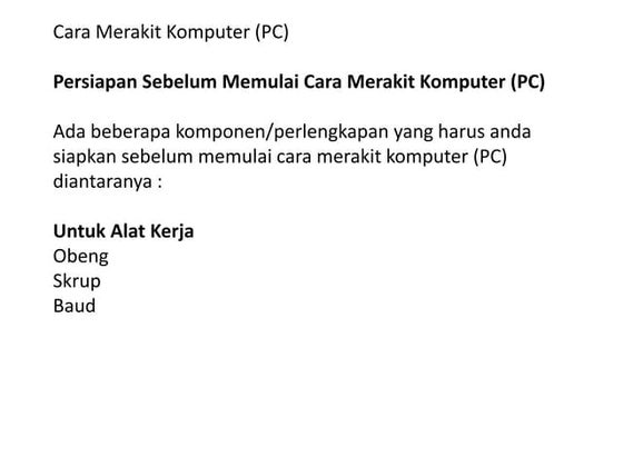 Cara merakit komputer | PPT