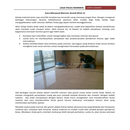 Cara merawat marmer granit( | PDF