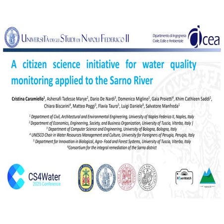 A citizen science initiative for water quality monitoring applied to ...