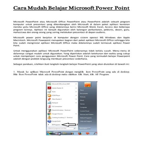 Cara mudah belajar microsoft power point | DOCX
