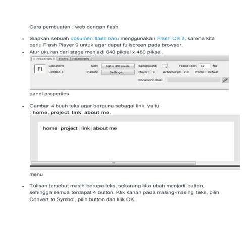 Cara pembuatan web dengan flash | PDF