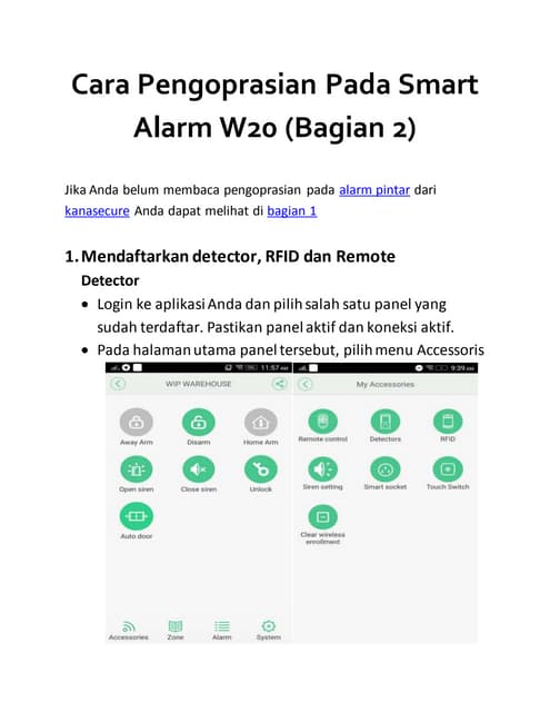 Cara Pengoprasian Pada Alarm Pintu Kanasecure W20 (Bagian 1) | PDF