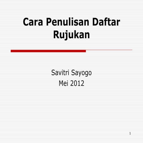Cara penulisan daftar rujukan | PPT