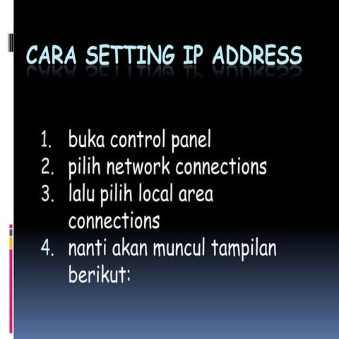 Cara setting ip address putri | PPTX