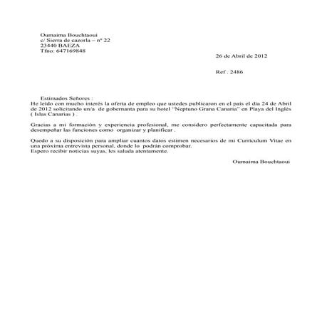 Carata de presentacion | PDF