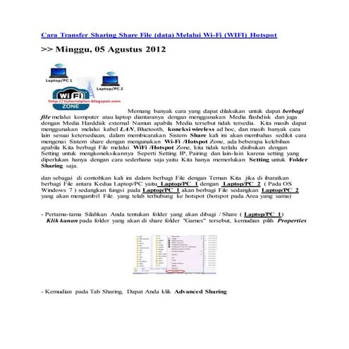 Cara transfer sharing share file | DOCX