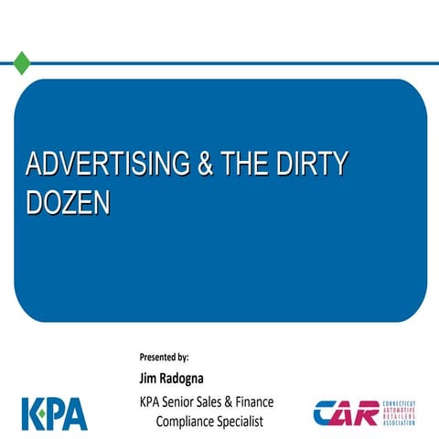 Advertising & The Dirty Dozen | PPT