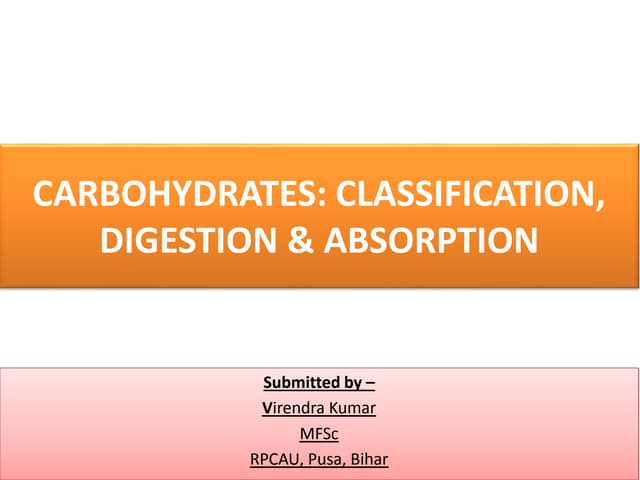 The carbohydrates in animal nutrition | PPTX