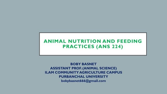 The carbohydrates in animal nutrition | PPTX