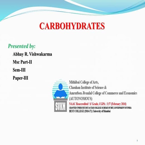 Carbohydrate paper iii | PPTX