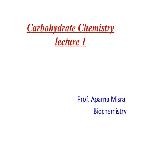 Biochemistry lecture notes carbohydrates | PDF