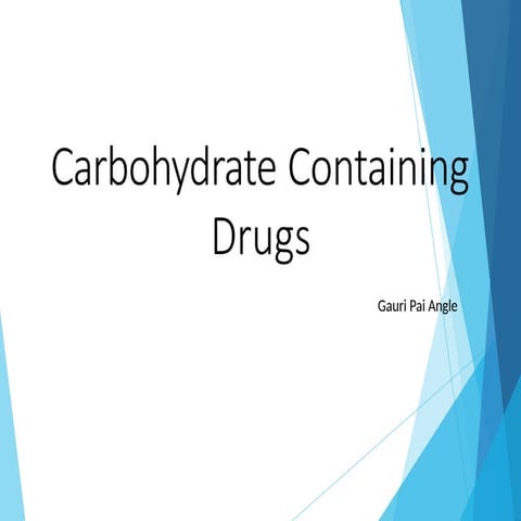 Pharmacognosy of carbohydrates containing drugs | PDF