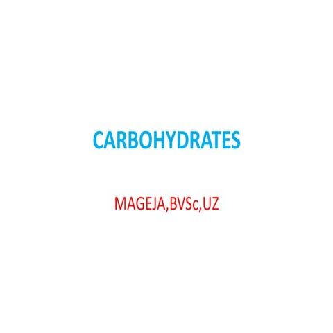 Biochemistry lecture notes carbohydrates | PDF