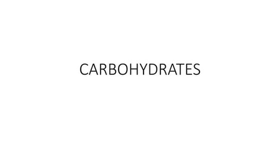 Biochemistry lecture notes carbohydrates | PDF | Chemistry | Science