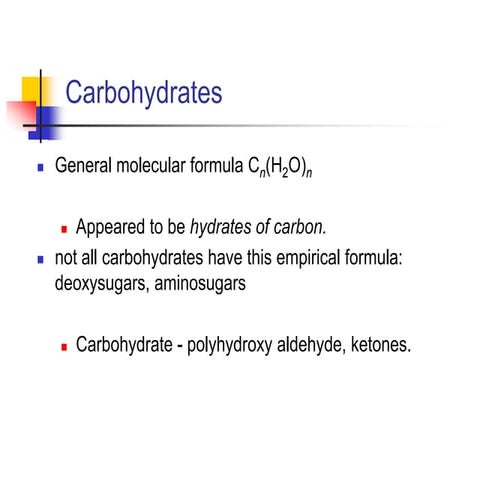 Biochemistry lecture notes carbohydrates