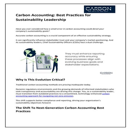 Carbon Accounting: Best Practices for Sustainability Leadership | PDF