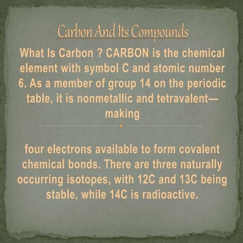 Carbon and its compounds | PPT