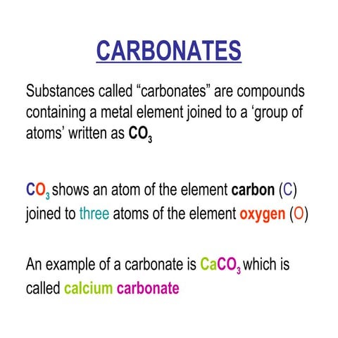Carbonates equation animation | PPT