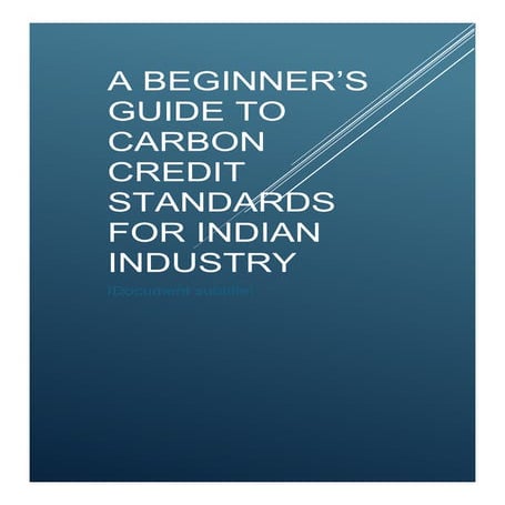 A Beginner's Guide to Carbon Credit Standards for Indian Industry | PDF