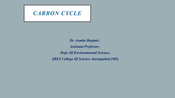 Carbon cycle notes | PDF